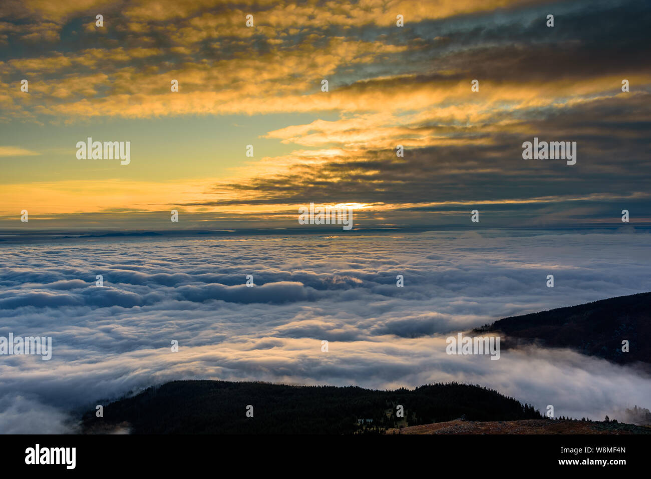 Amazing panoramic image from mountain top viewpoint at Vitosha, Sofia ...