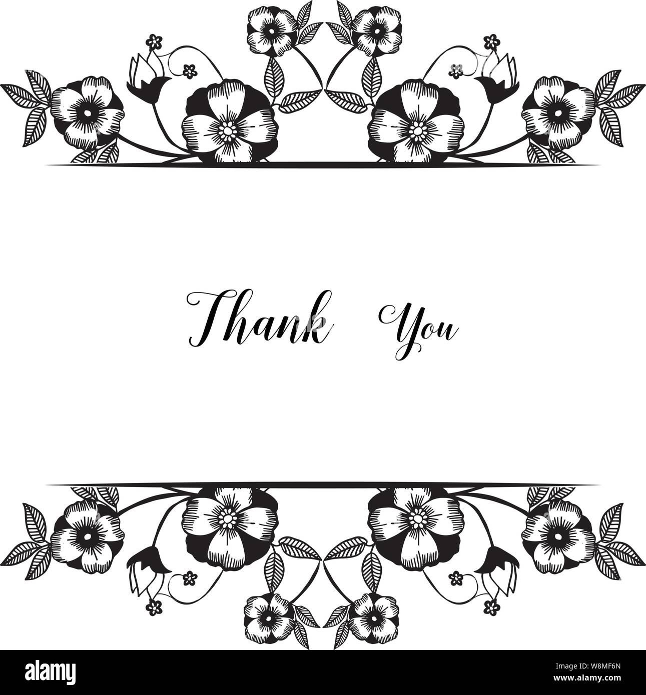 Greeting cards thank you, unique shapes of various frames, with cute ...