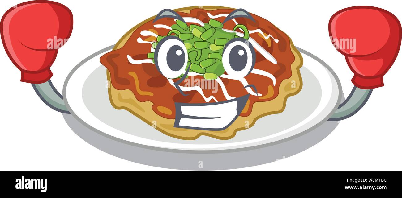 Boxing okonomiyaki is cooked in cartoon pan Stock Vector Image & Art ...