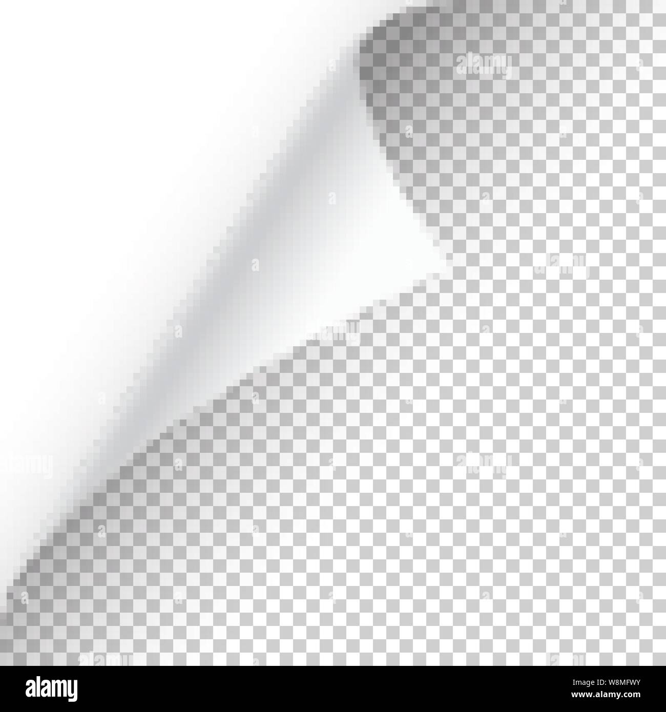 Curled page corner with shadow on transparent background. Blank sheet ...