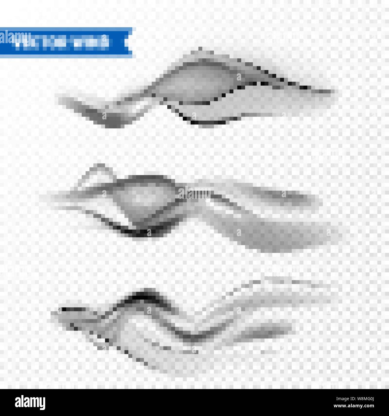 Realistic Wind Set on Transparent Background. Vector Vapor in Air ...