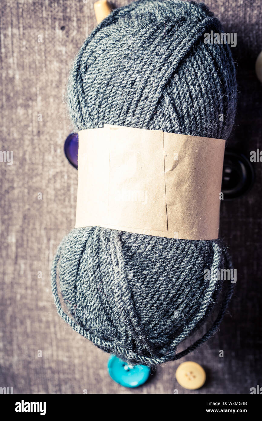 Closeup of colorful skeins with yarn on tailor mat Stock Photo - Alamy