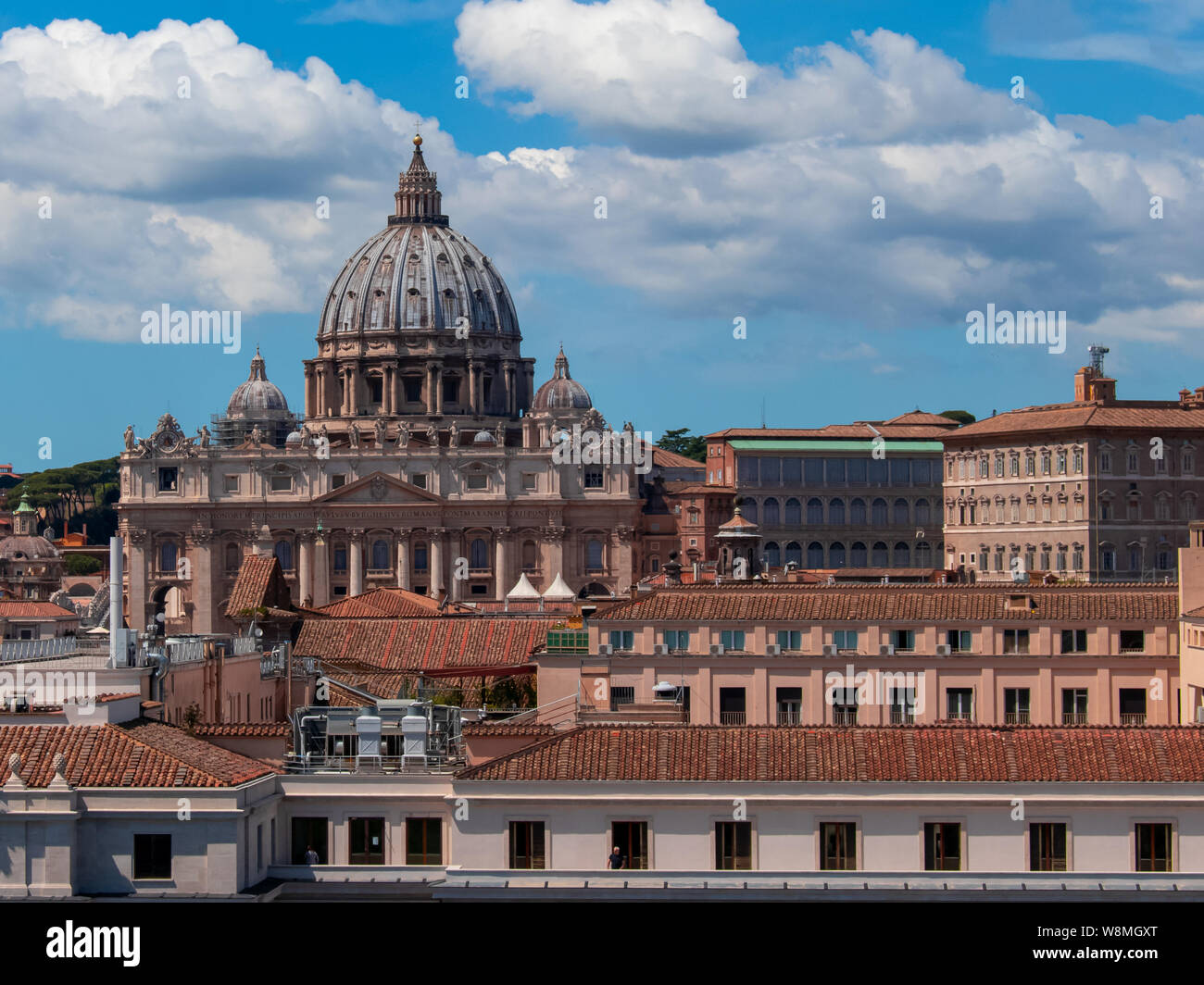 Beautiful aerial view on the St. Peter's Basilica ( Famous Roman ...