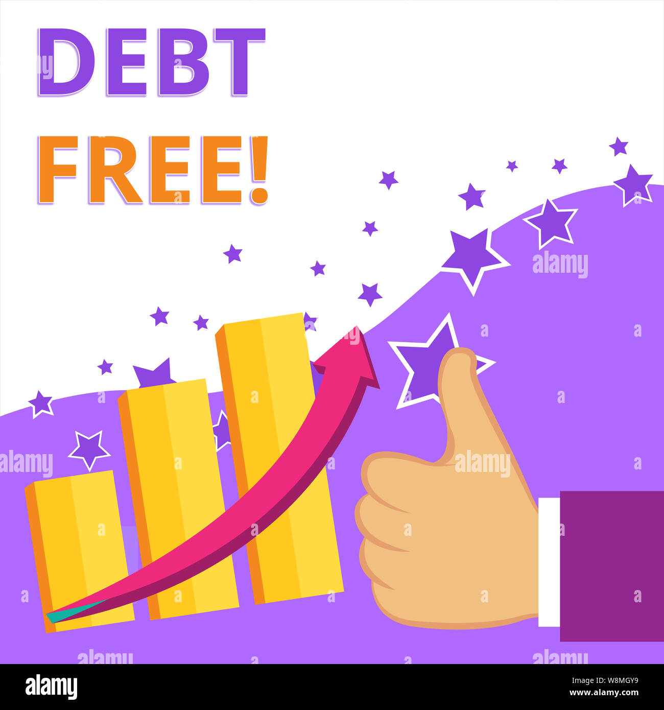 Text sign showing Debt Free. Business photo text does not owning any ...