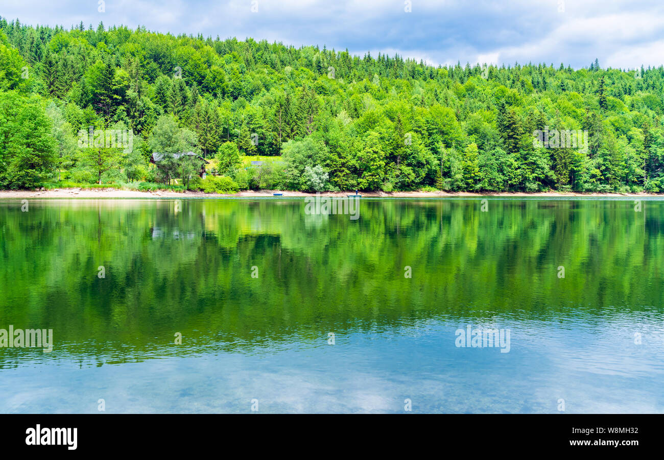 Nussensee lake in Upper Austria located near Bad Ischl in the ...