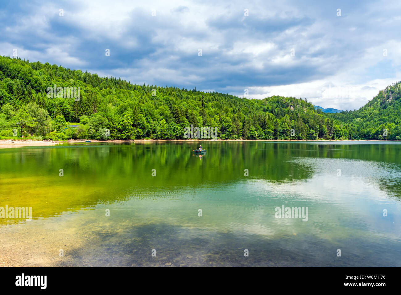 Nussensee lake in Upper Austria located near Bad Ischl in the ...
