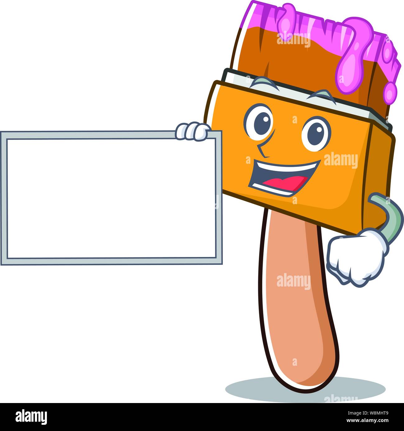 With board paint brush in place mascot toolbox Stock Vector Image & Art ...