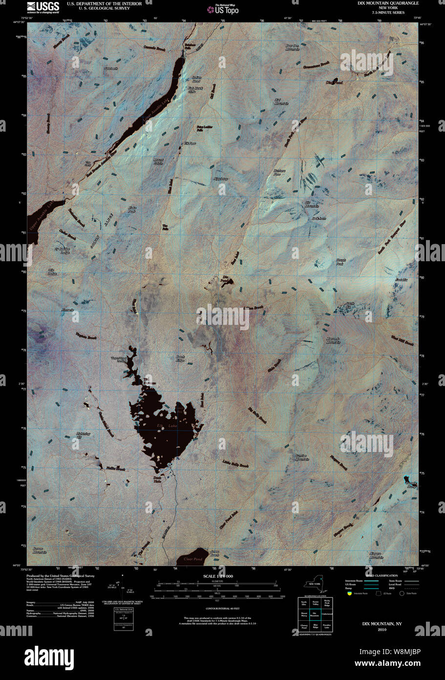 This image map depicts geographic features on the surface of the earth ...