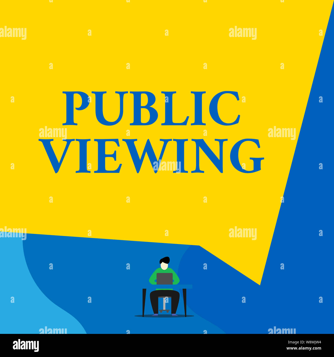 Writing note showing Public Viewing. Business concept for Able to be ...