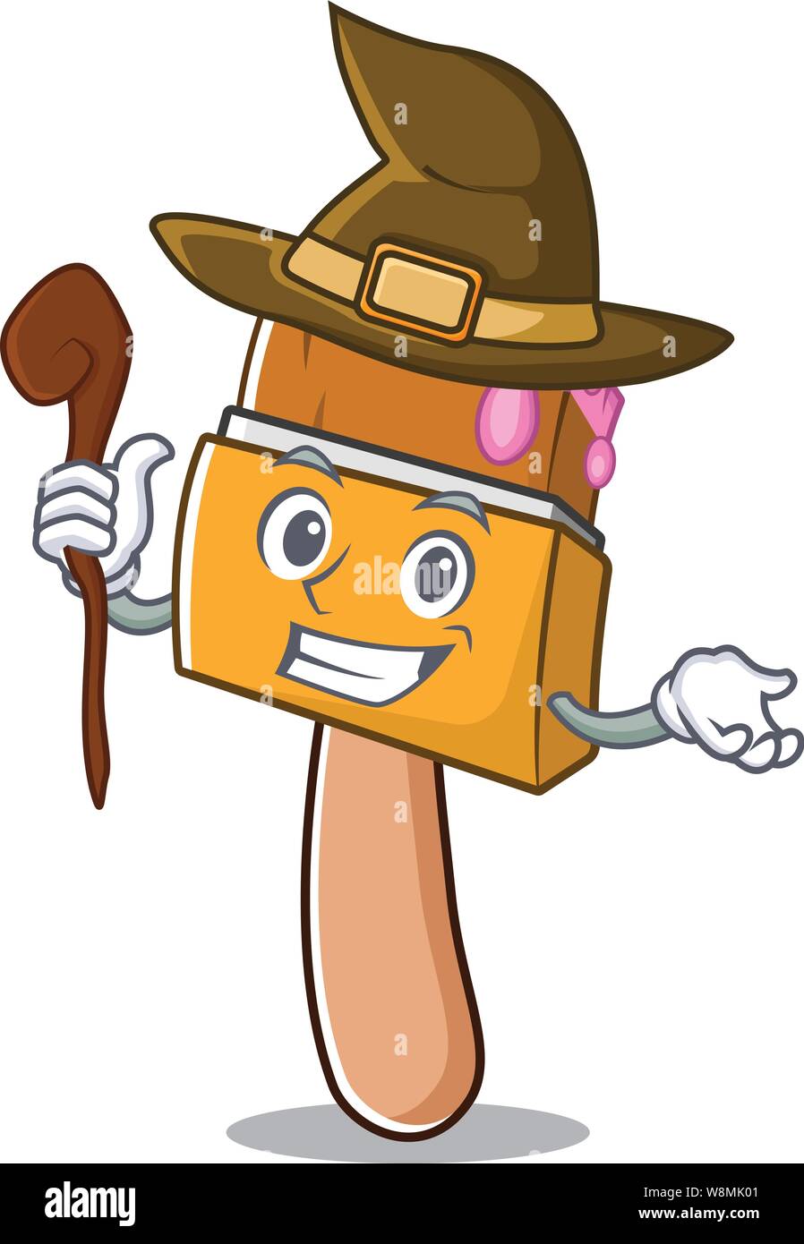 Witch paint brush isolated in the cartoon Stock Vector Image & Art - Alamy