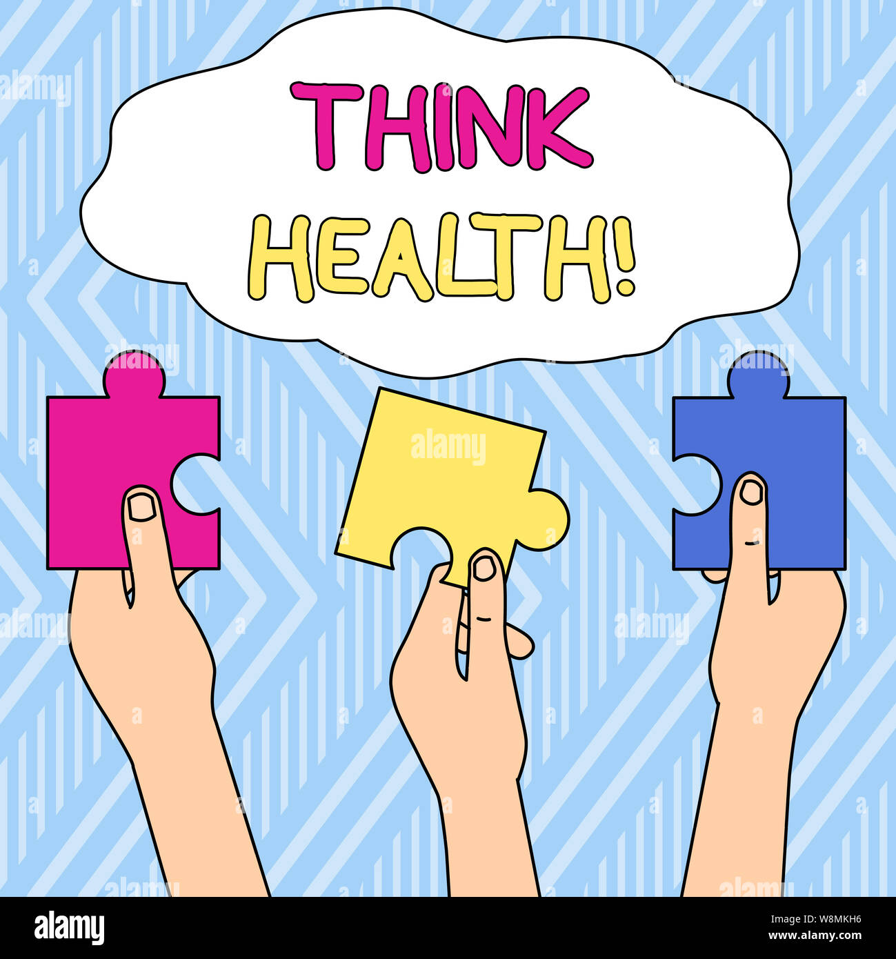 Writing note showing Think Health. Business concept for state of ...