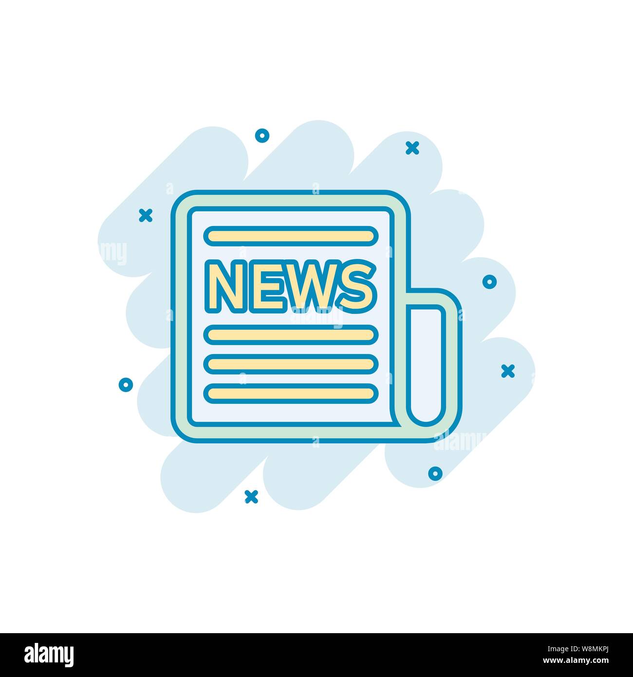 Newspaper icon in comic style. News vector cartoon illustration on ...