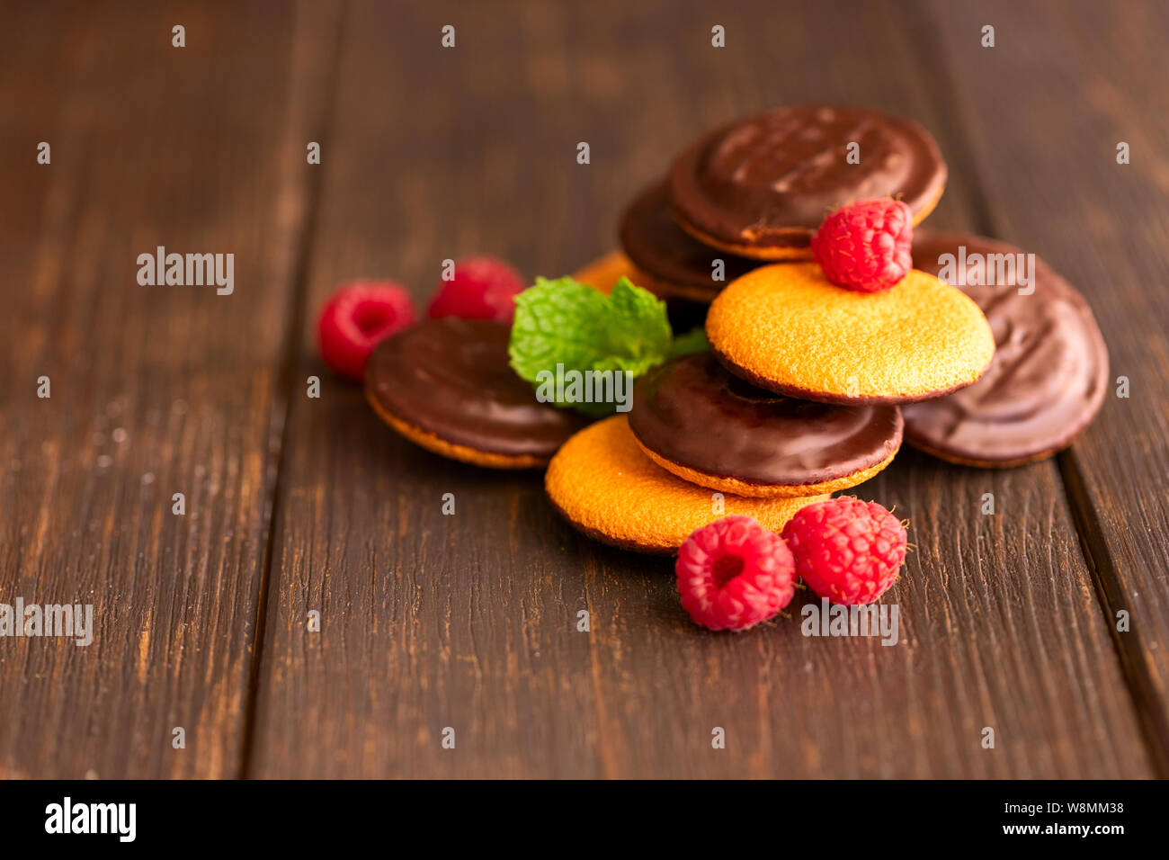 Jaffa cakes, cookies covered with dark chocolate and filled with ...