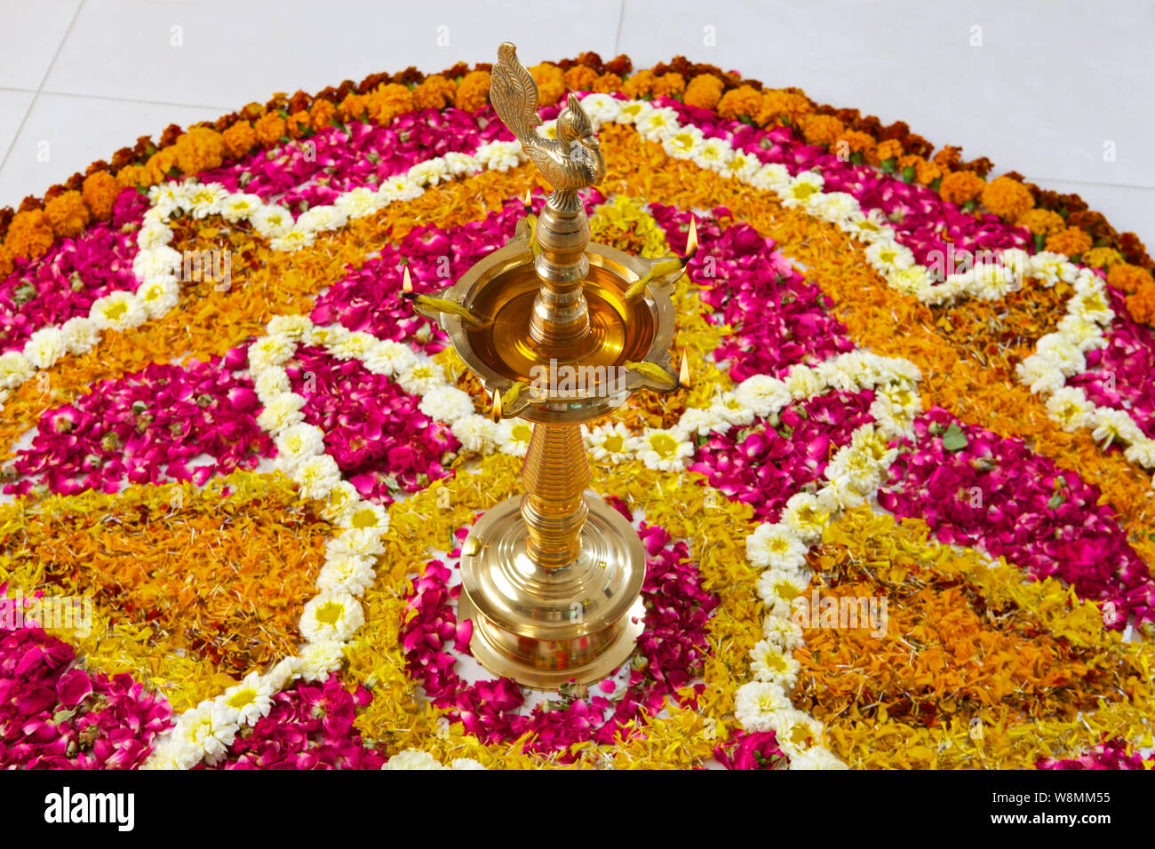 Colorful rangoli on the floor, India Stock Photo - Alamy