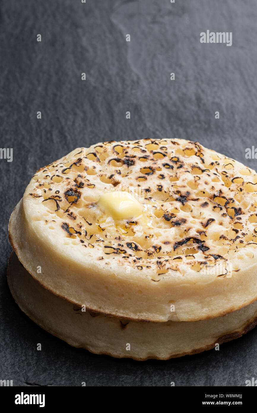 Crumpet crumpets closeup hi-res stock photography and images - Alamy