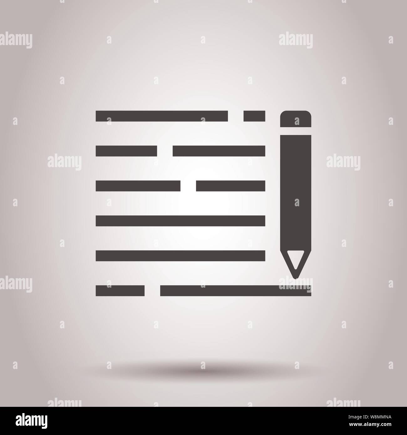 Pencil notepad icon in transparent style. Document write vector ...