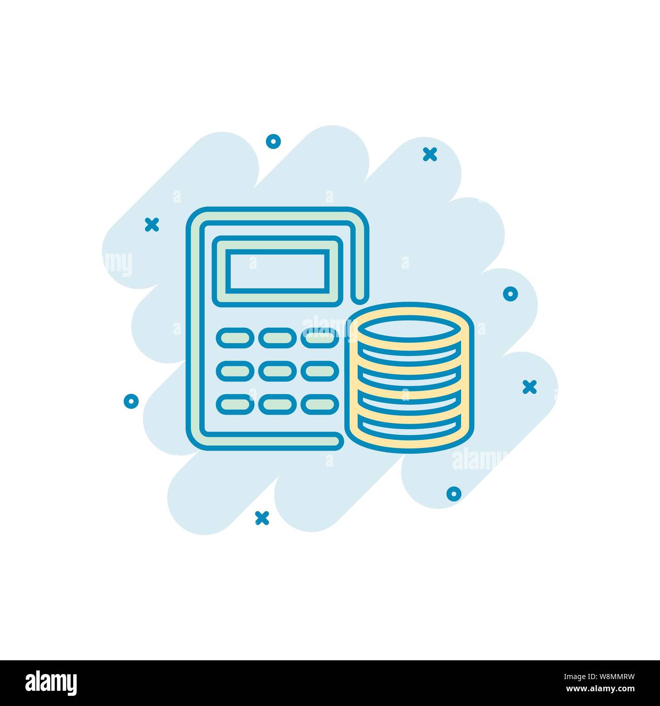 Money calculation icon in comic style. Budget banking vector cartoon ...