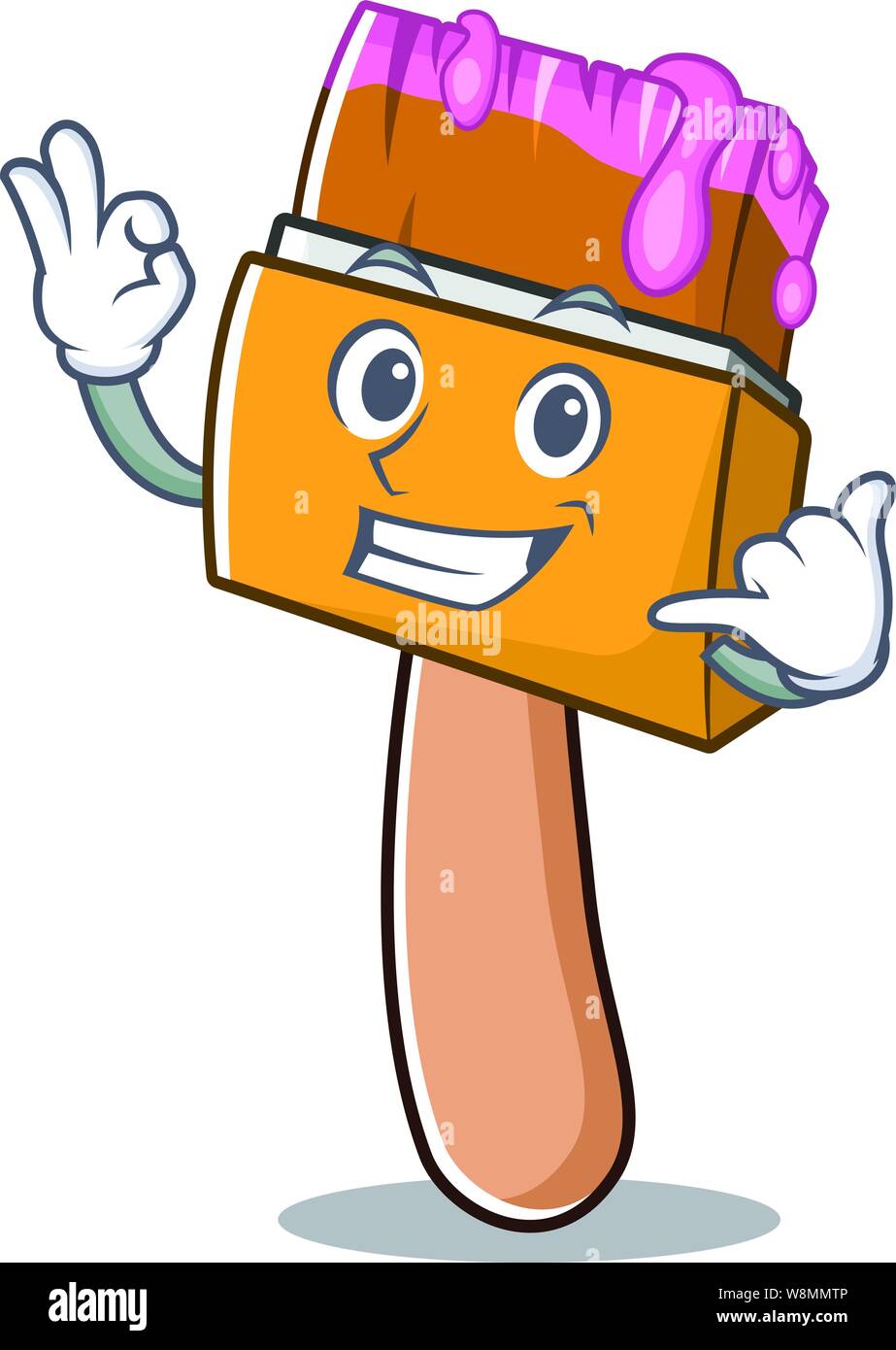 Call me character paint brushes in the warehouse Stock Vector Image ...