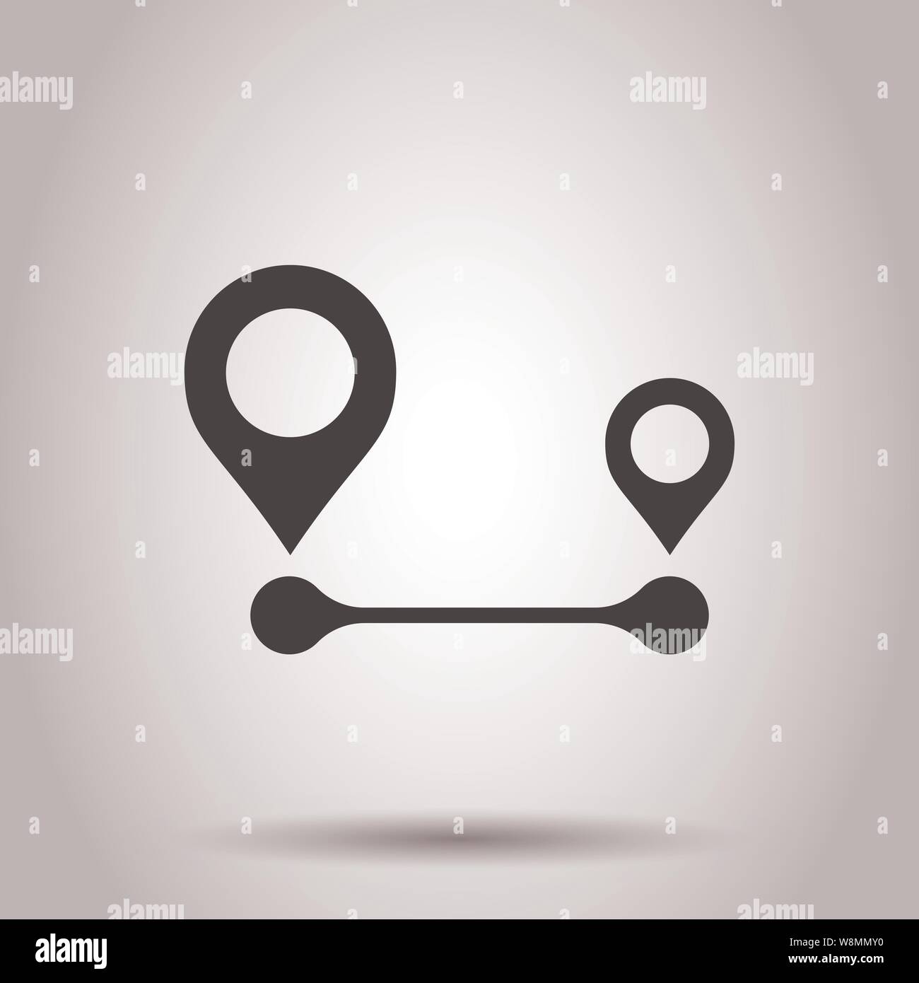 Distance pin icon in transparent style. Gps navigation vector ...