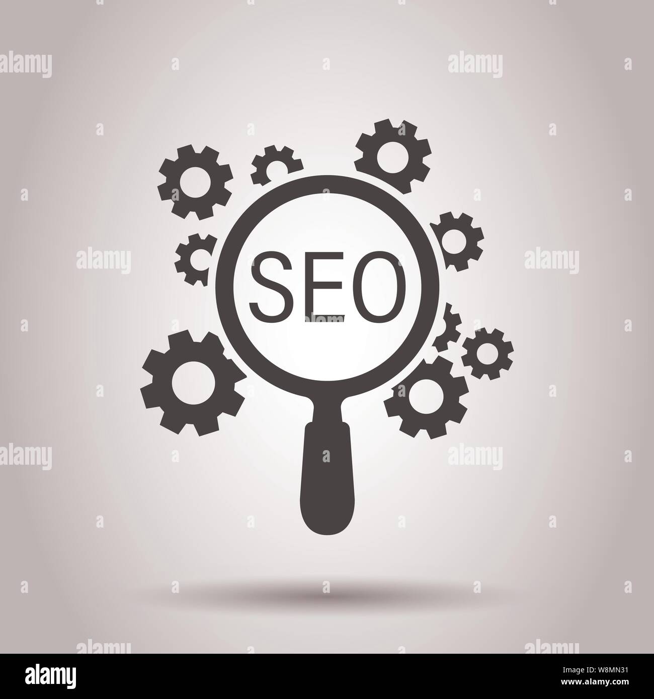 Seo analytics icon in transparent style. Social media vector ...