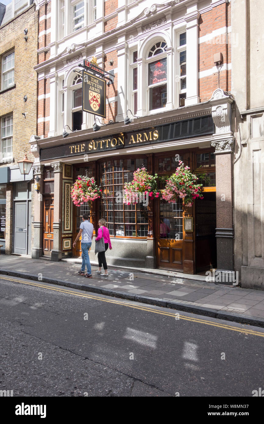 The exterior of the Sutton Arms public house on Carthusian Street ...
