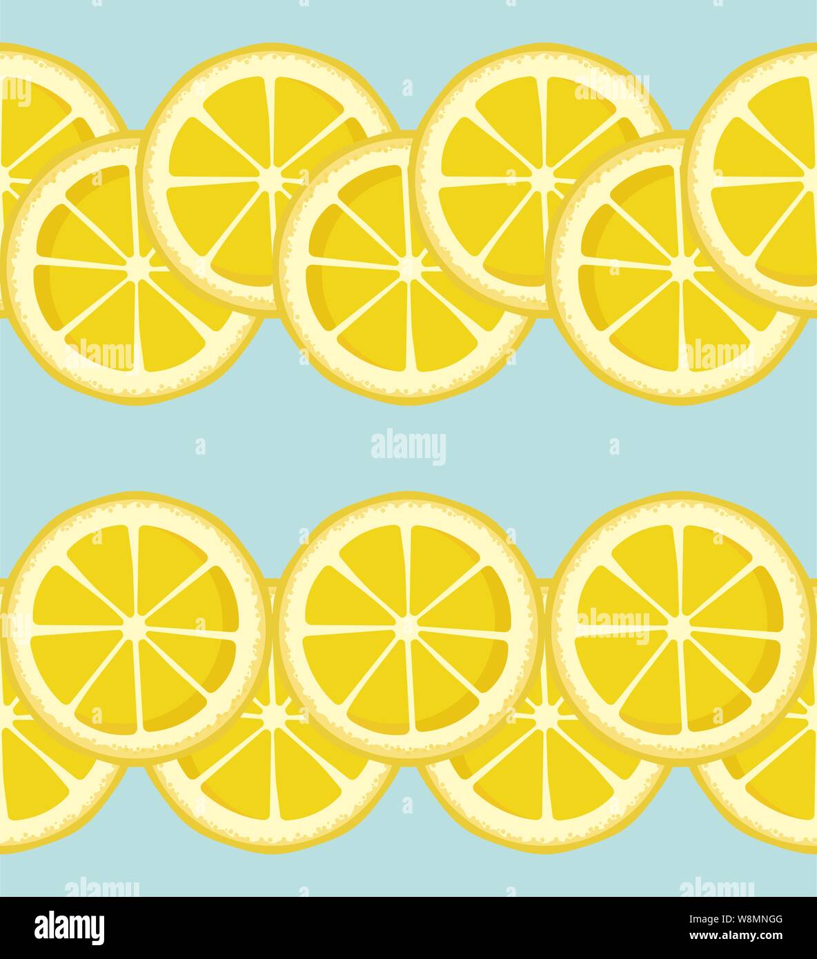Vector seamless pattern with round lemon slices. Endless texture. Soft ...