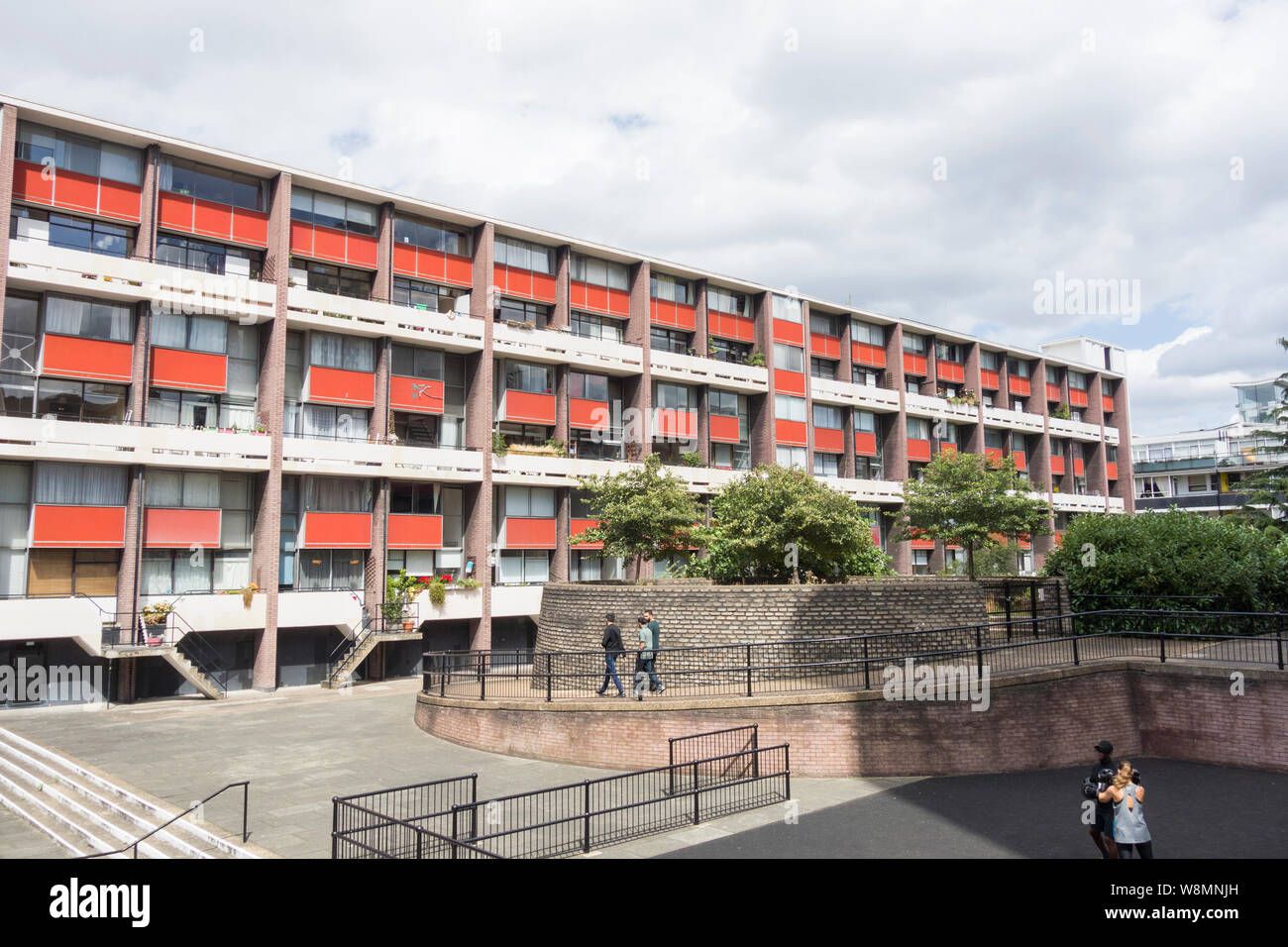 The exterior of Basterfield House apartments on Golden Lane Estate ...