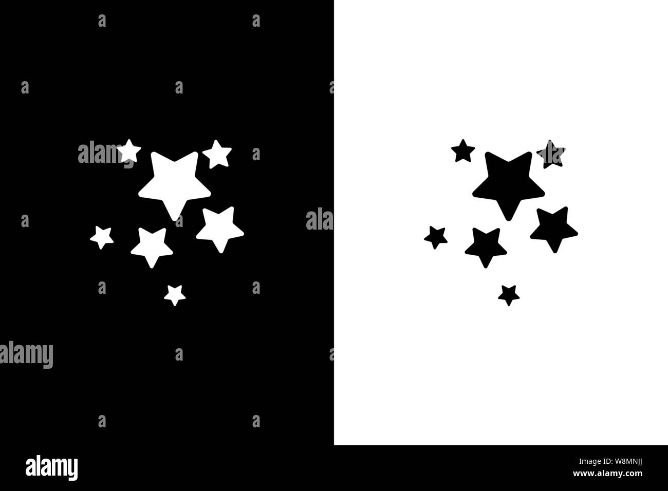 Star minimalistic icon logo template, elegant stars emblem vector ...
