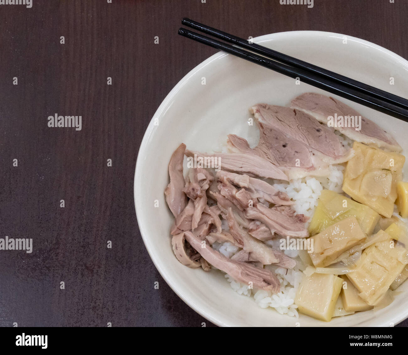 Chinese style boiled goose with rice, Taiwanese dish Stock Photo - Alamy