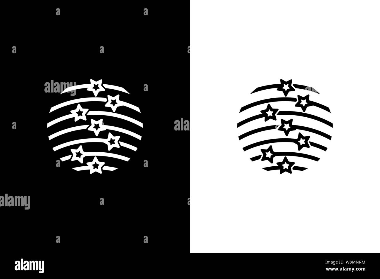 Star minimalistic icon logo template, elegant stars emblem vector ...