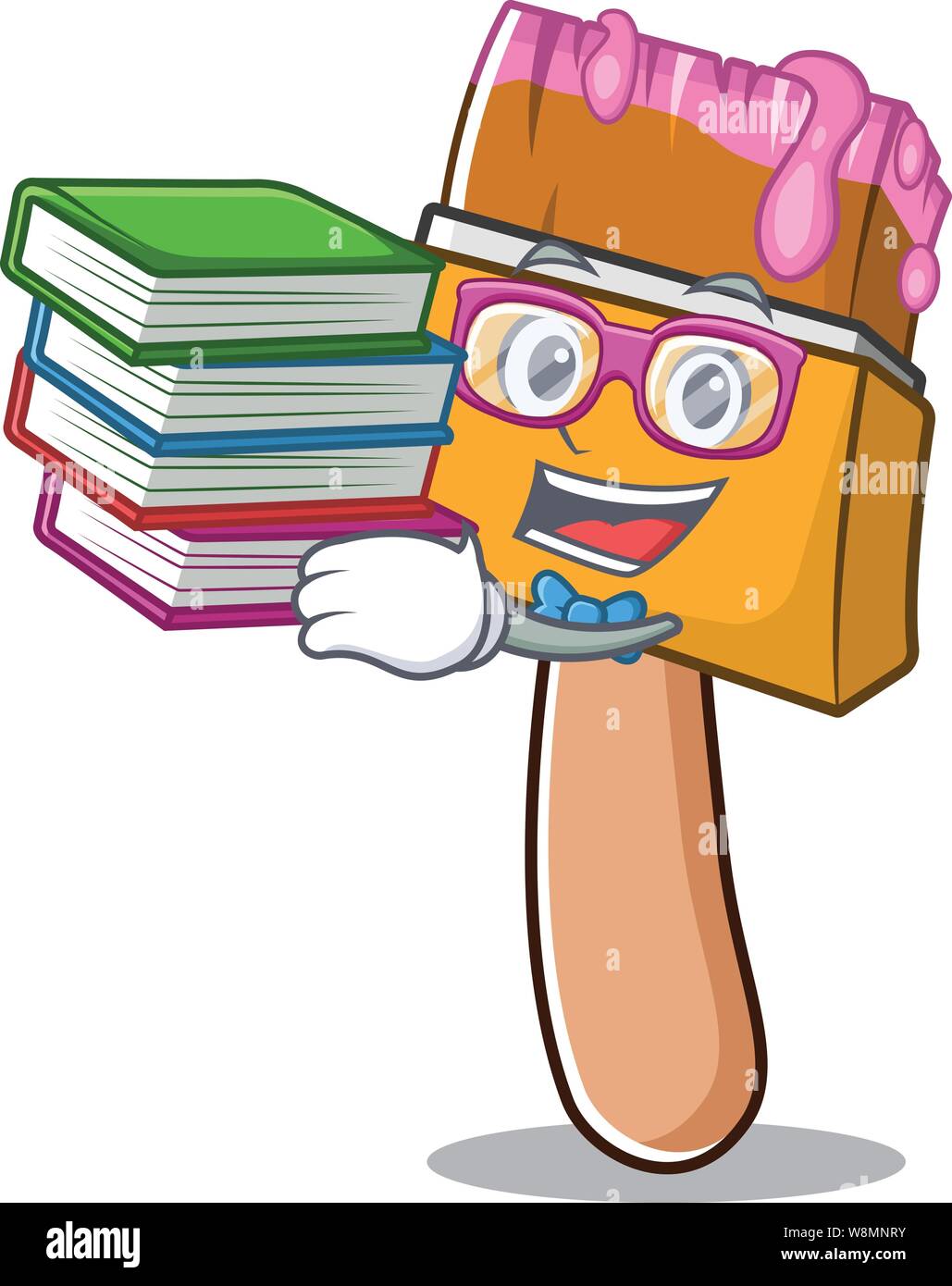 Student with book character paint brushes in the warehouse Stock Vector ...