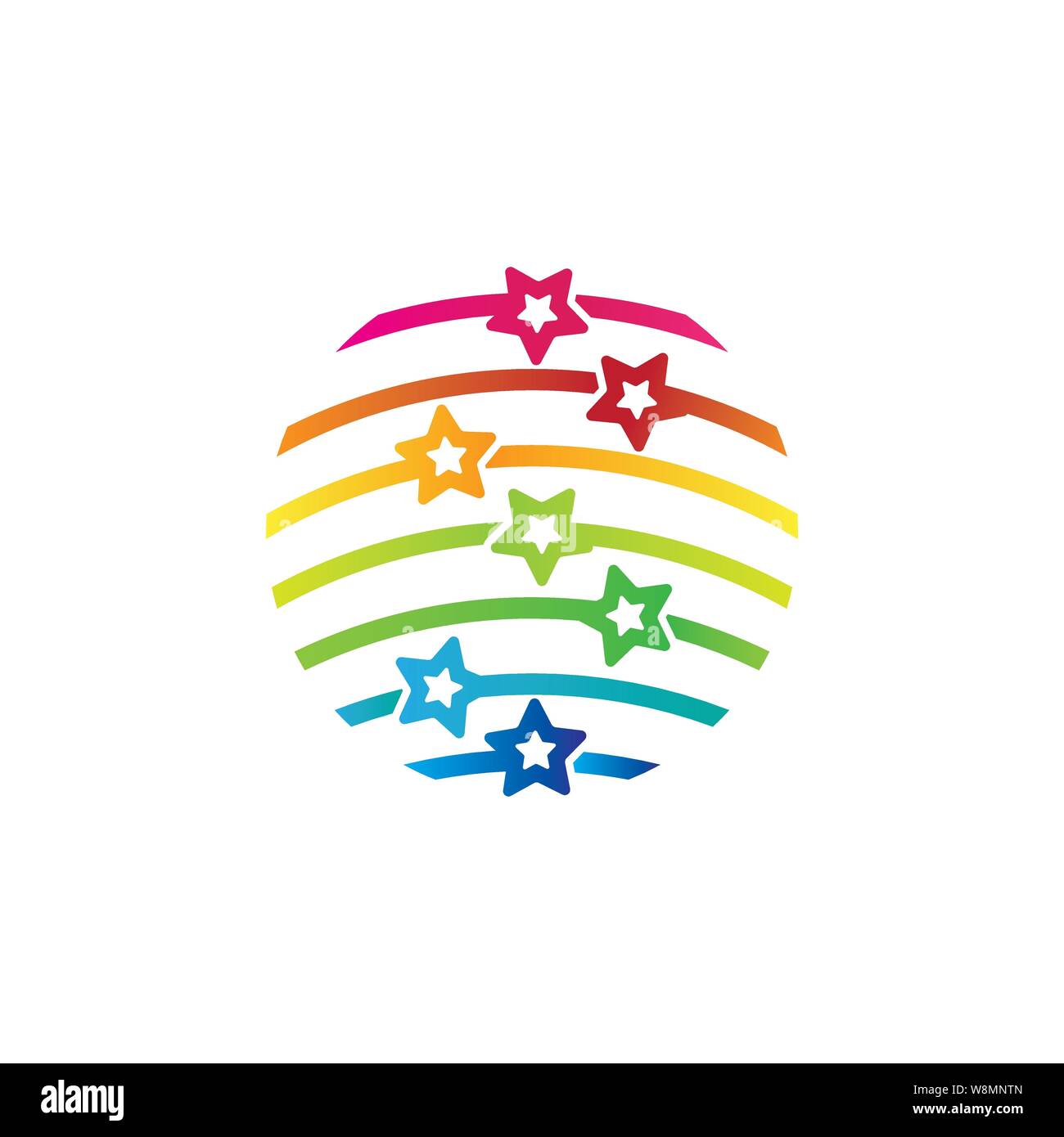 Star minimalistic icon logo template, elegant stars emblem vector ...