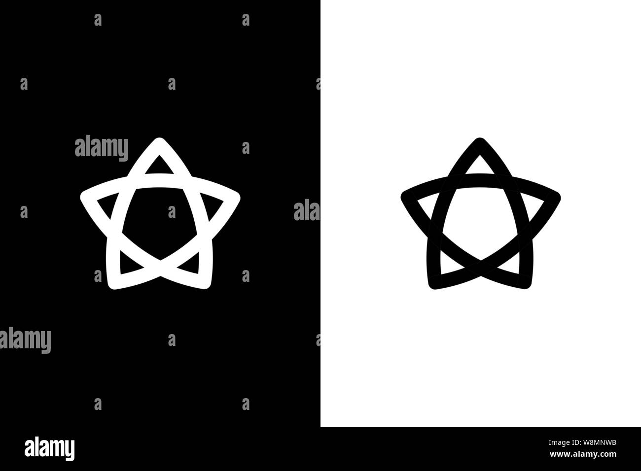 Star minimalistic icon logo template, elegant stars emblem vector ...