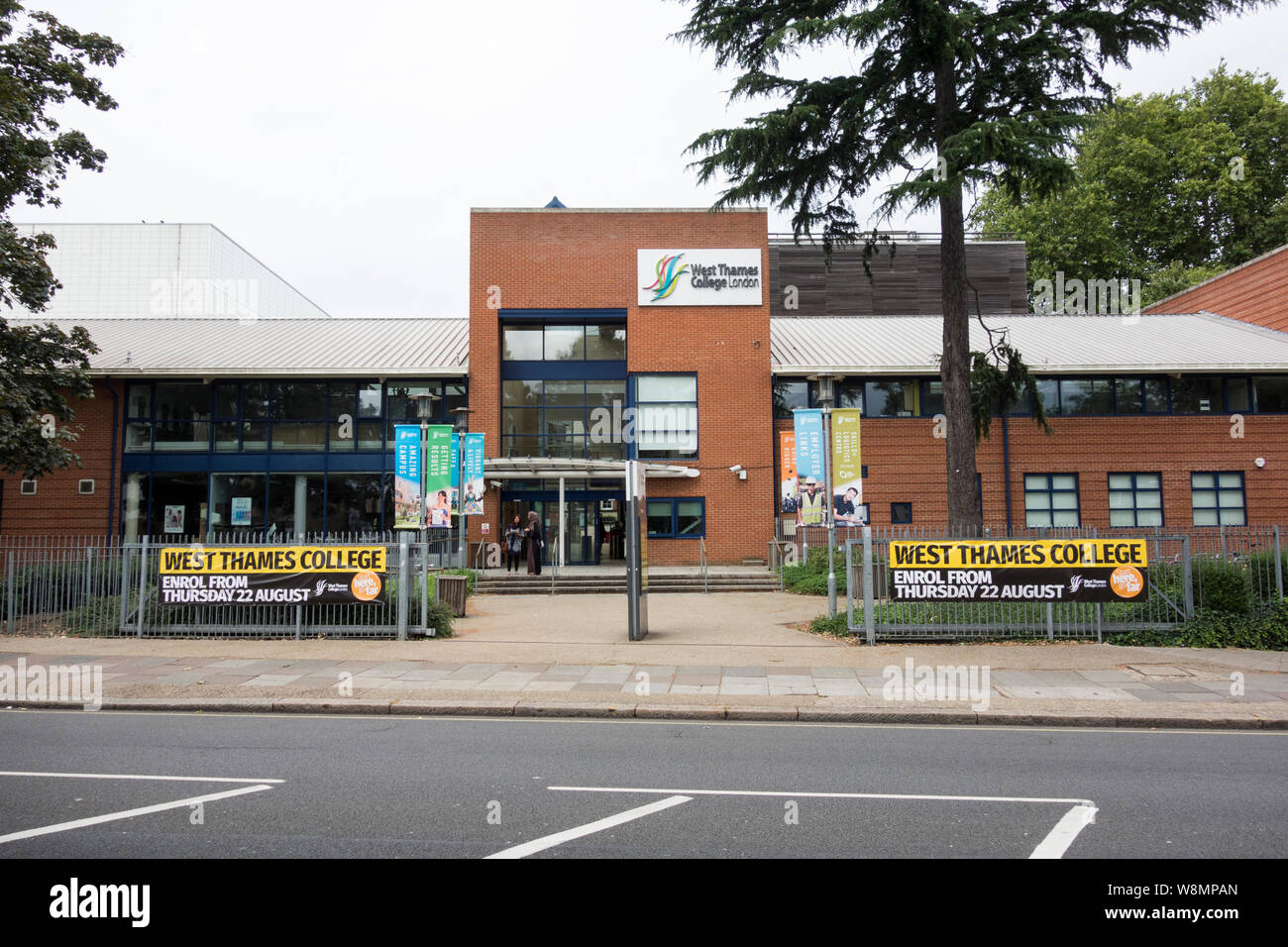 Signage outside West Thames College advertising forthcoming Enrolment ...