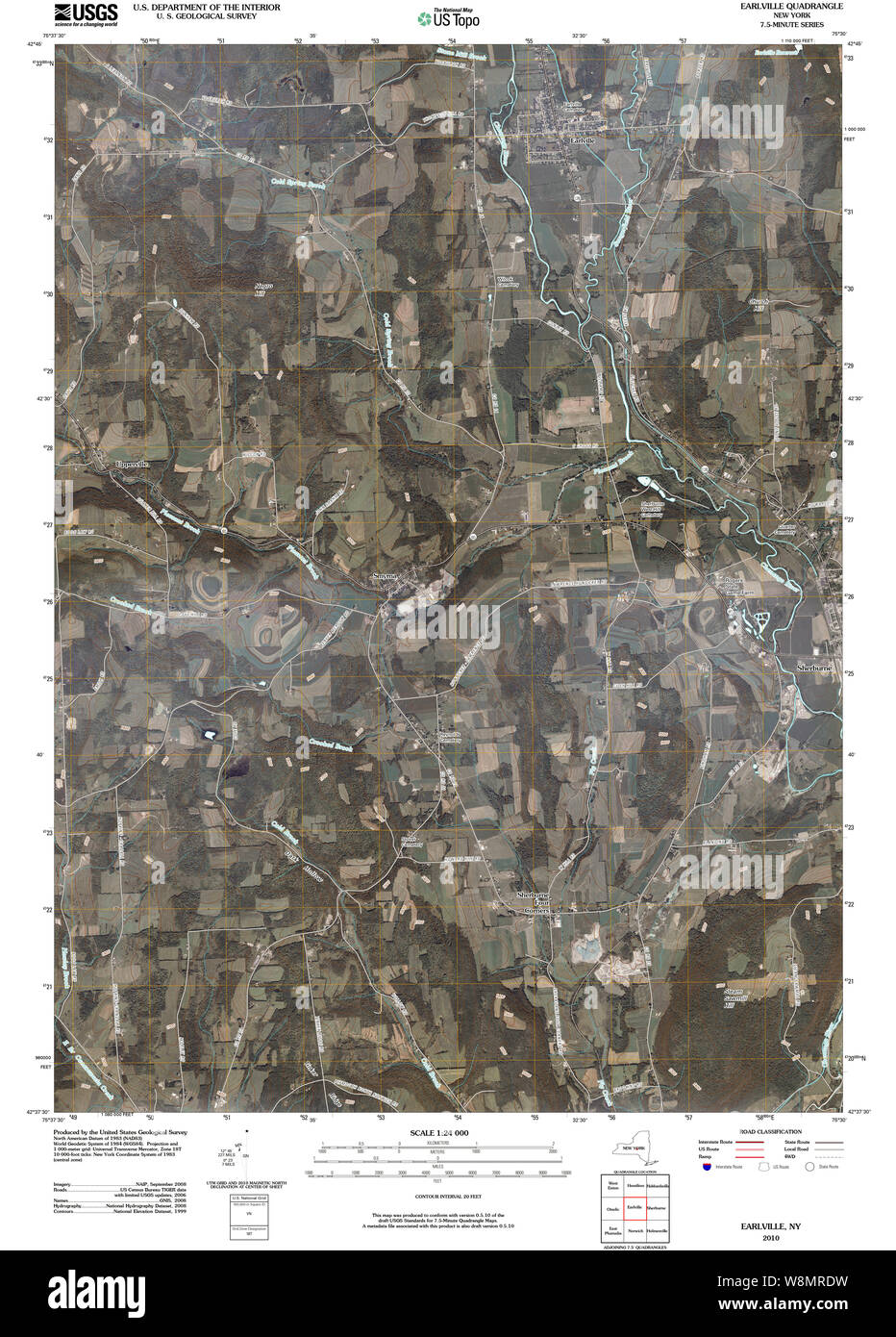 This image map depicts geographic features on the surface of the earth ...