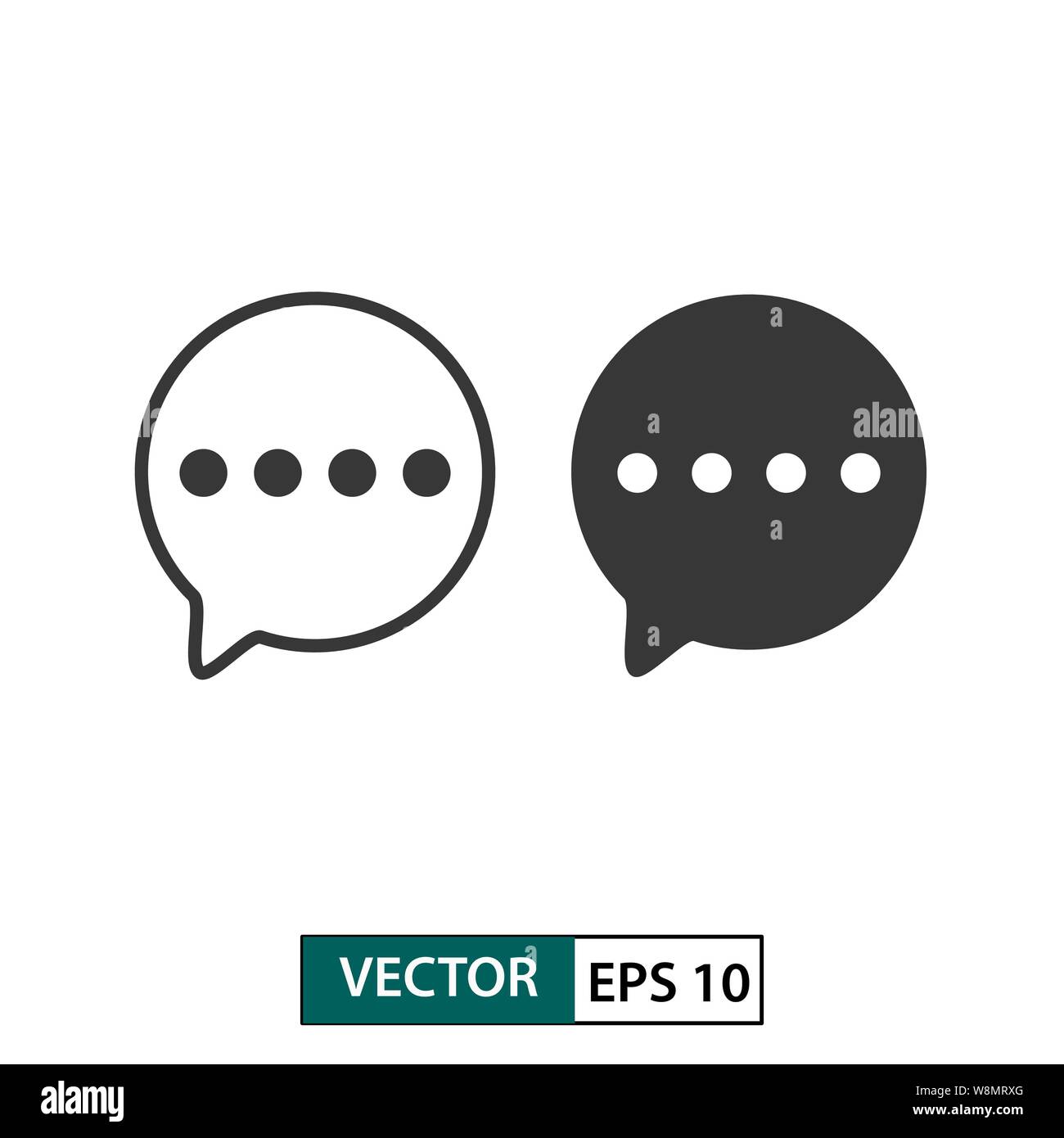 Comment vector icon set. Isolated on white background. Vector ...