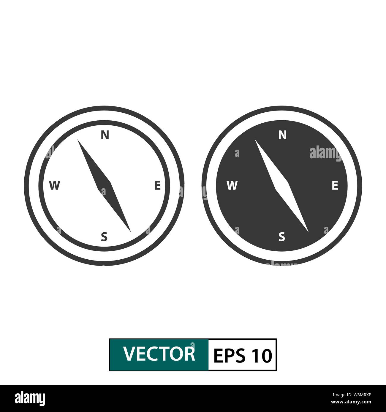 Compass vector icon set. Isolated on white background. Vector ...
