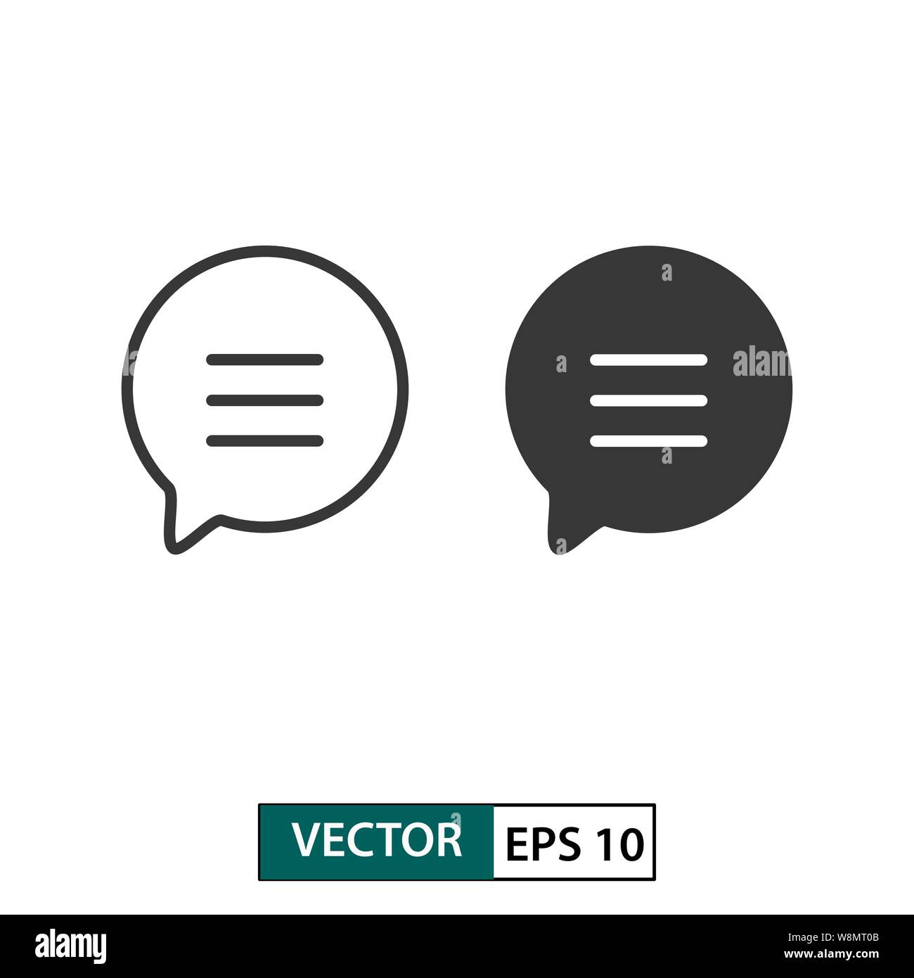Comment vector icon set. Isolated on white background. Vector ...