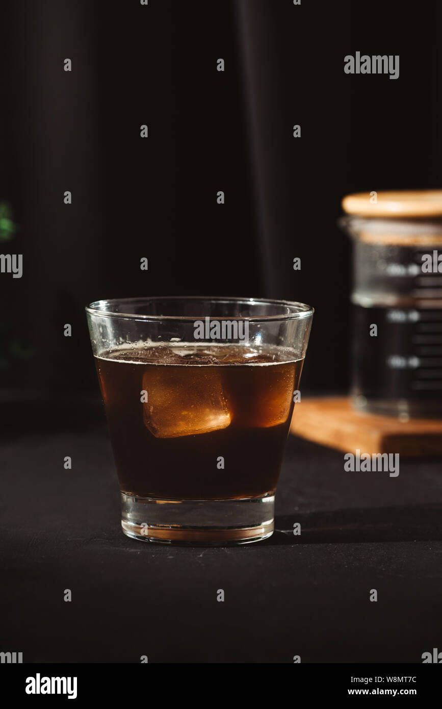 Iced coffee or cold brew coffee in a glass Stock Photo - Alamy