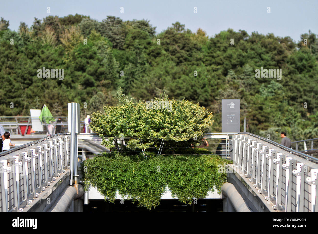 The Tabi'at Bridge is the largest pedestrian overpass Tehran, Iran. The ...