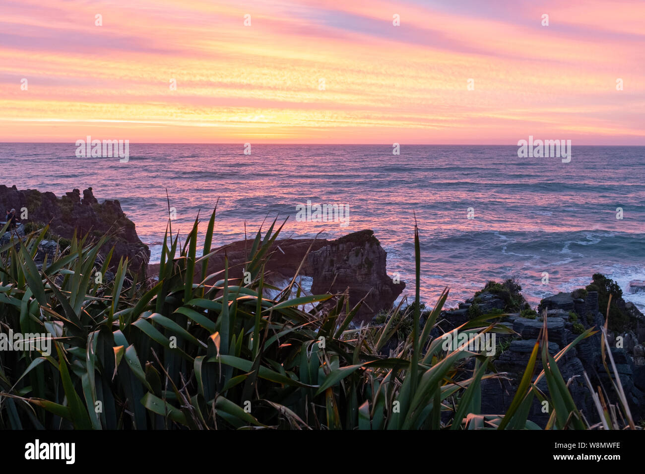 The sky is ablze with colour during a sunset at the famous Pancake ...