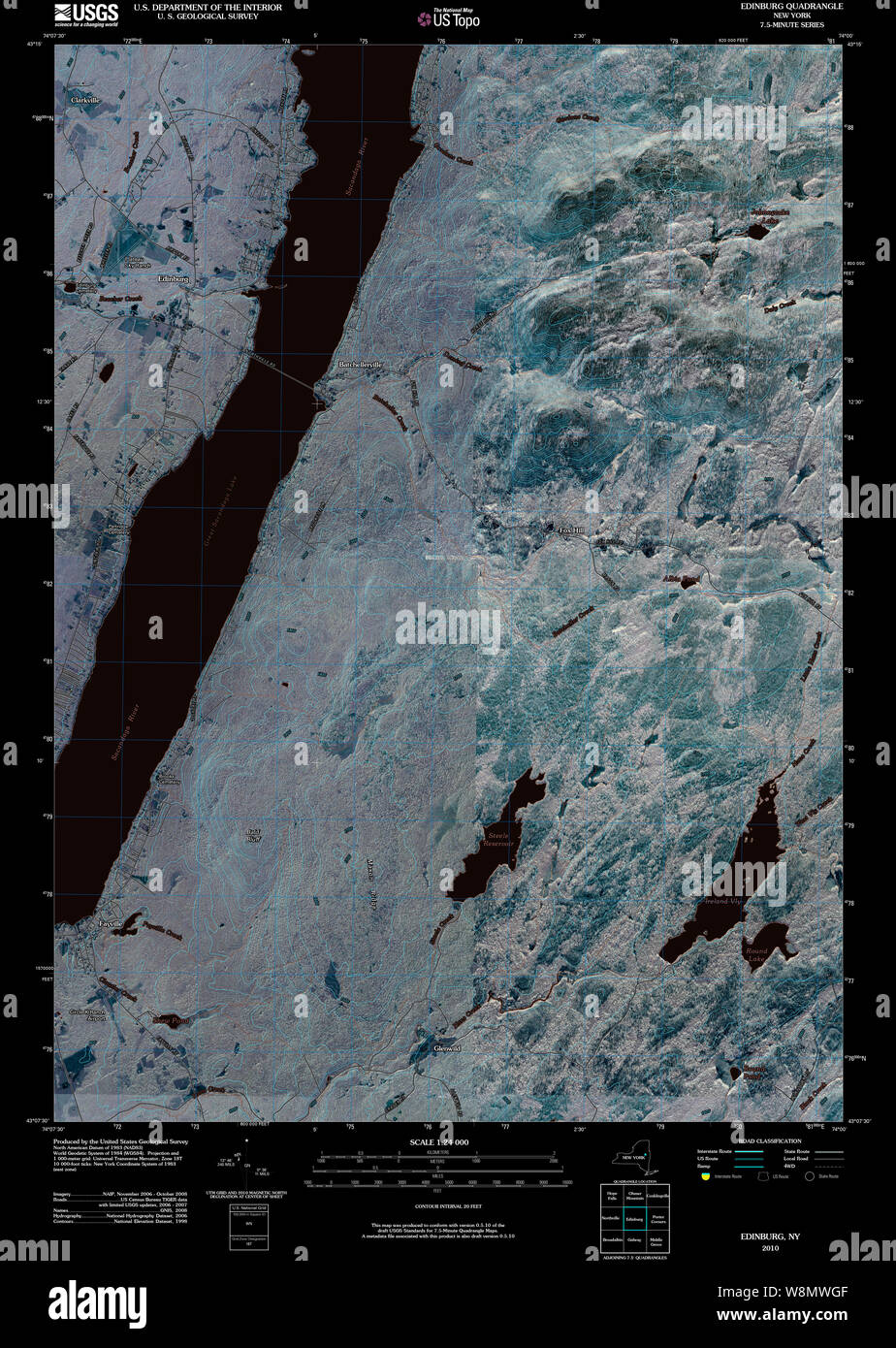 This image map depicts geographic features on the surface of the earth ...