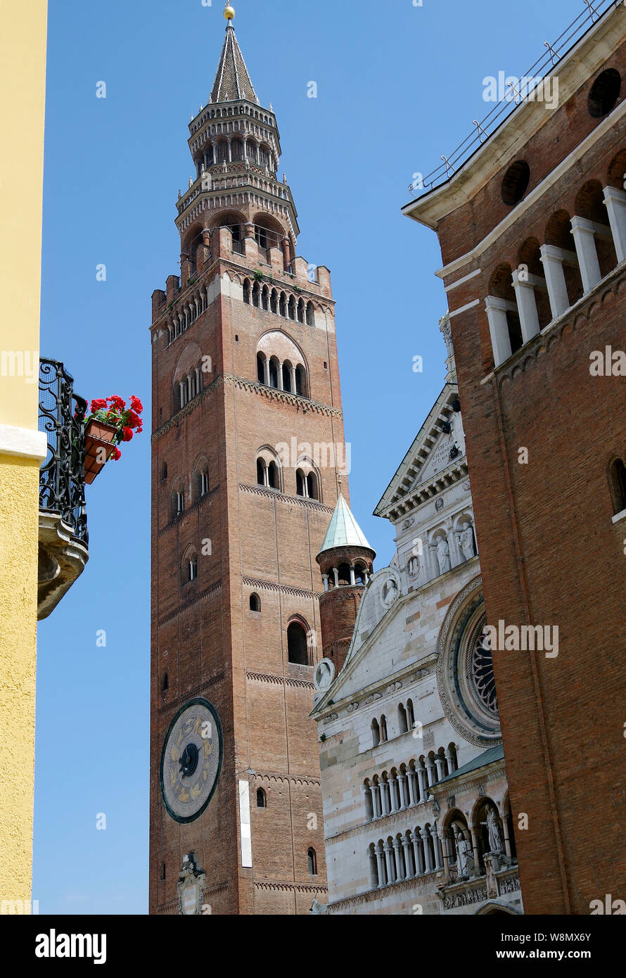 The Campanile of the Duomo of Cremona, Il Torrazzo di Cremona, built ...