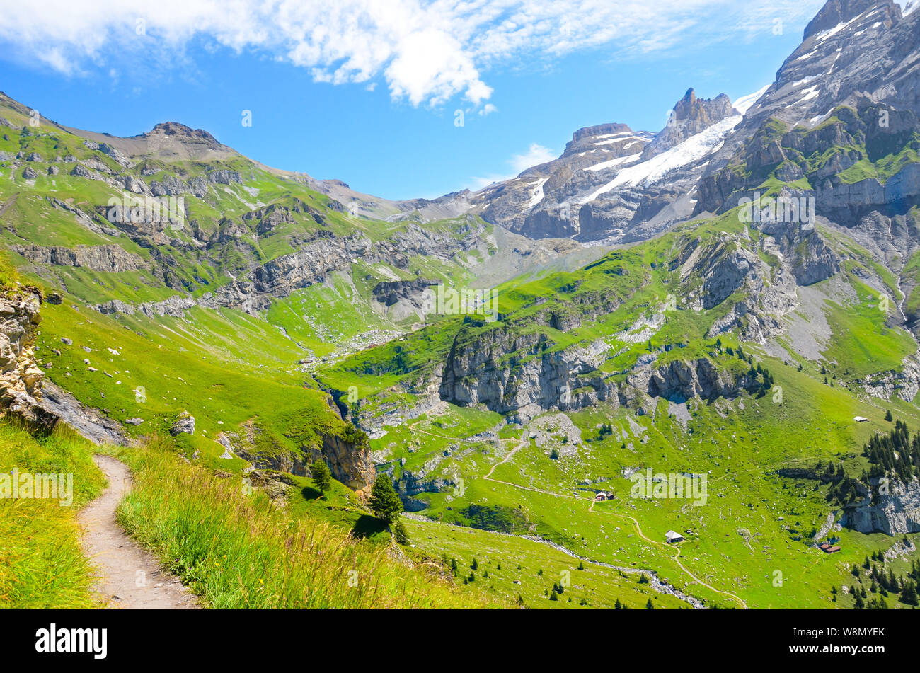 Beautiful Alpine landscape photographed in summer season. Hiking path ...