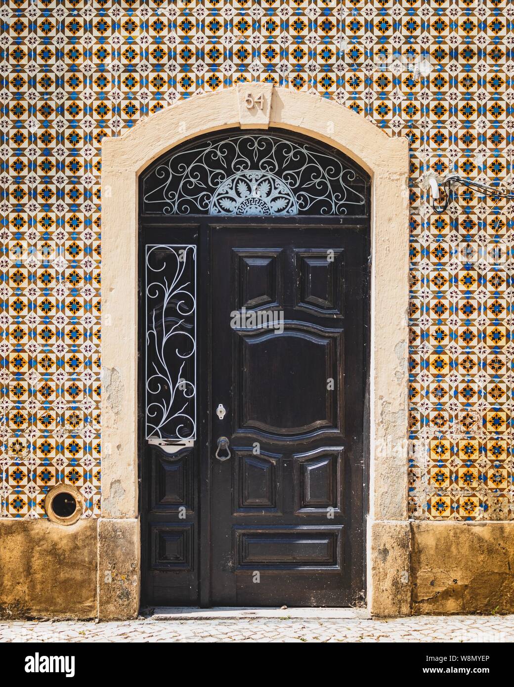 Old Portuguese door. Classic architecture from Portugal. Vintage ...