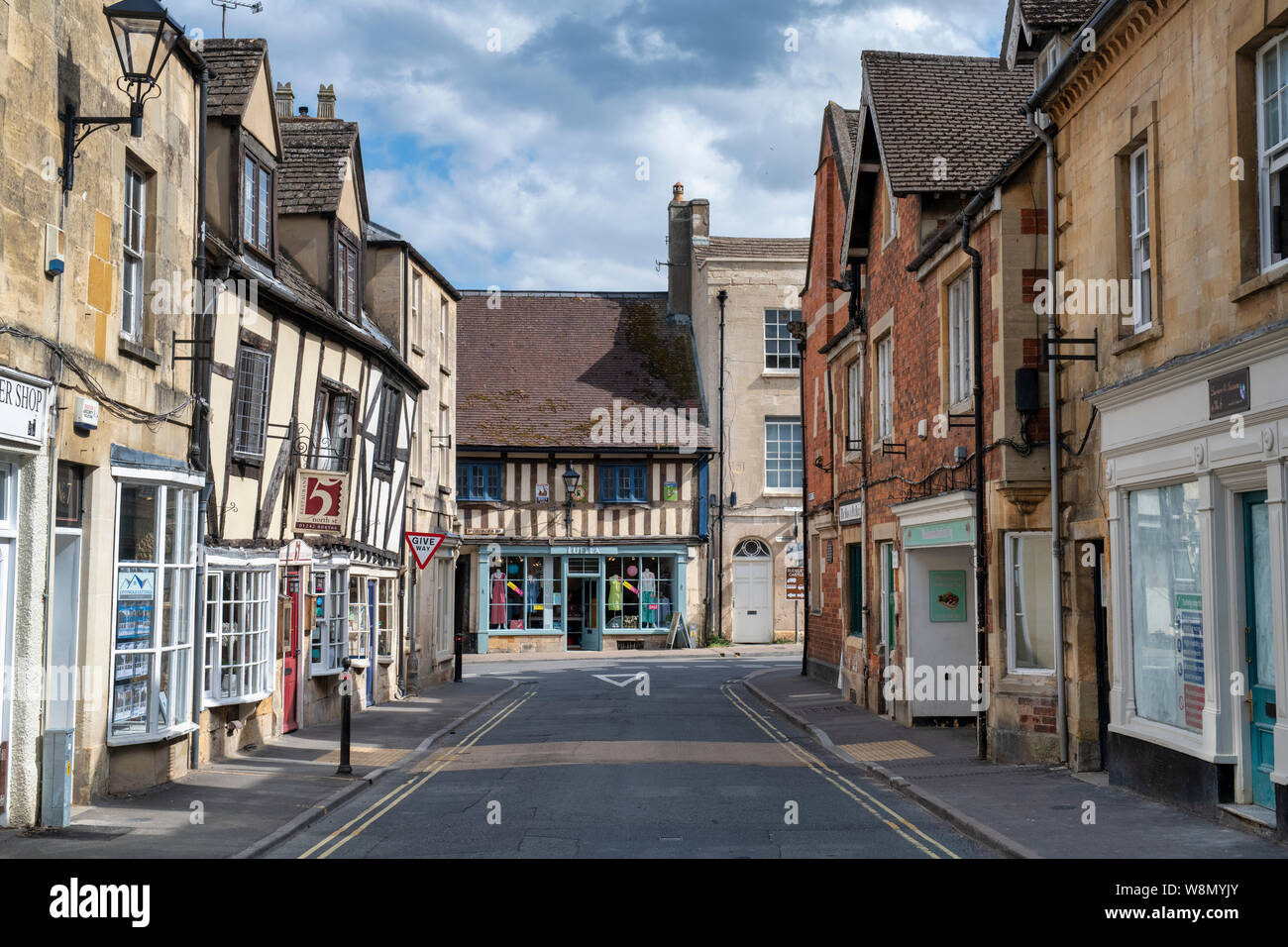 Medieval half timbered buildings in the ancient Anglo Saxon town of ...
