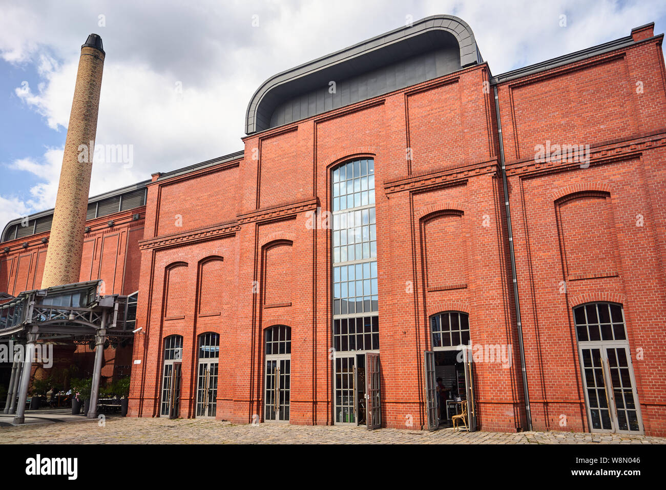 buildings an chimney of an old brewery in the city of Poznan Stock ...