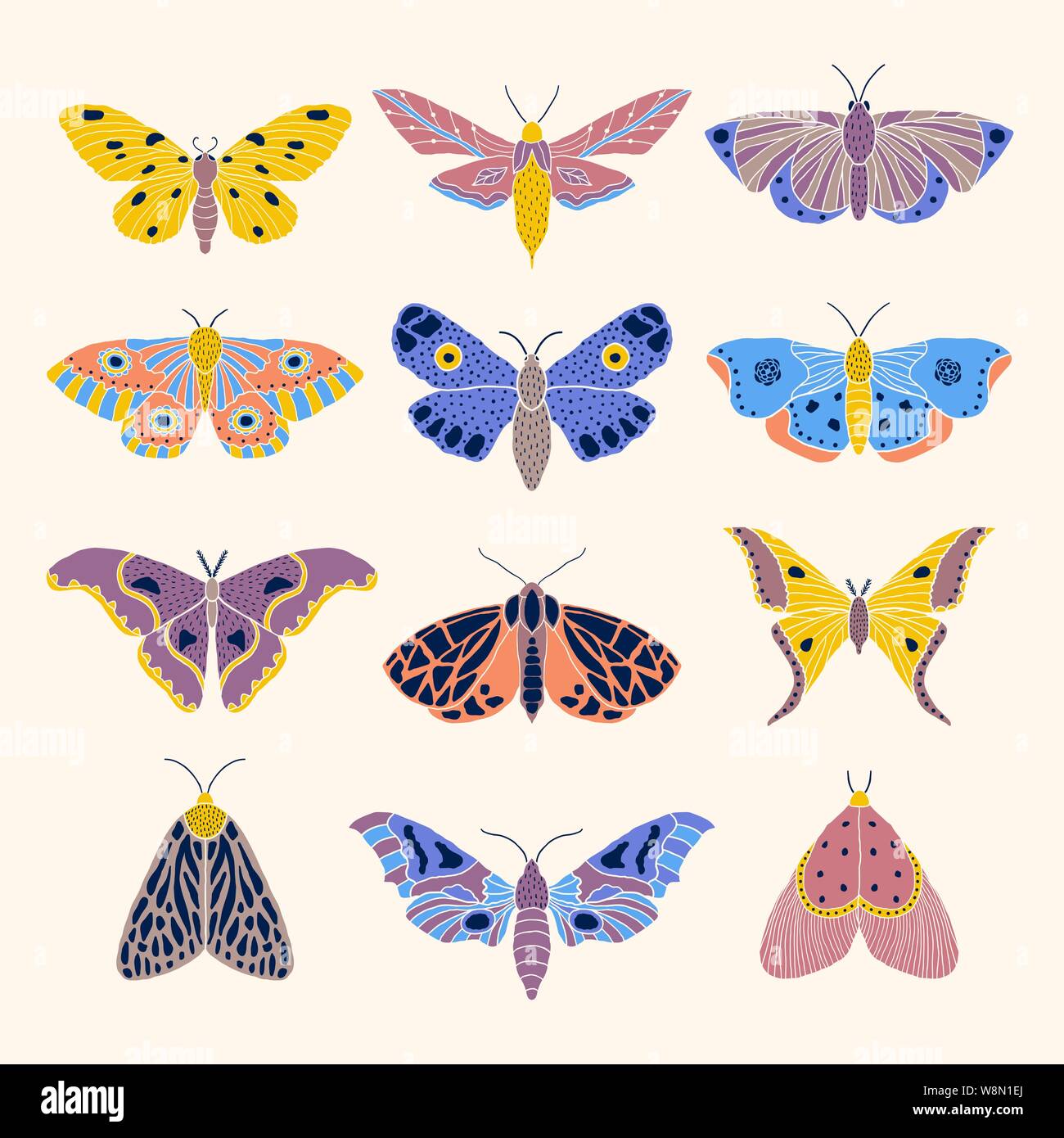 moths and butterflies Stock Vector Image & Art - Alamy