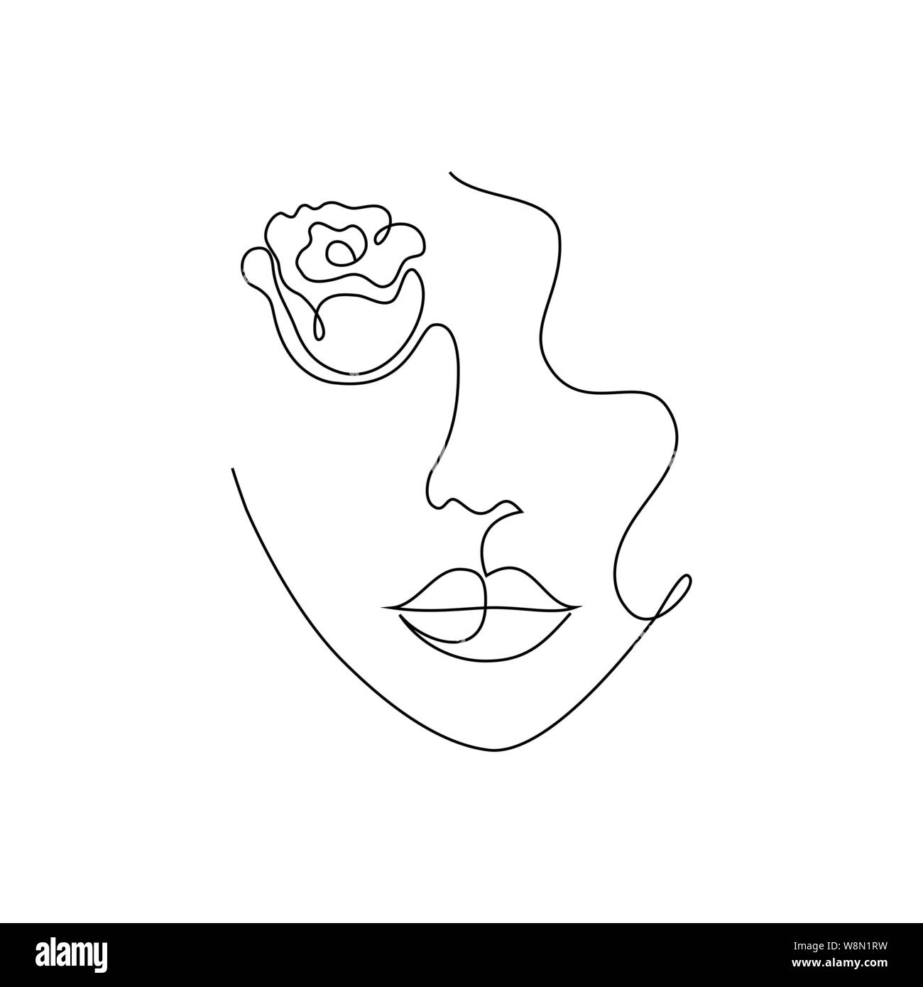minimal woman portrait Stock Vector Image & Art - Alamy