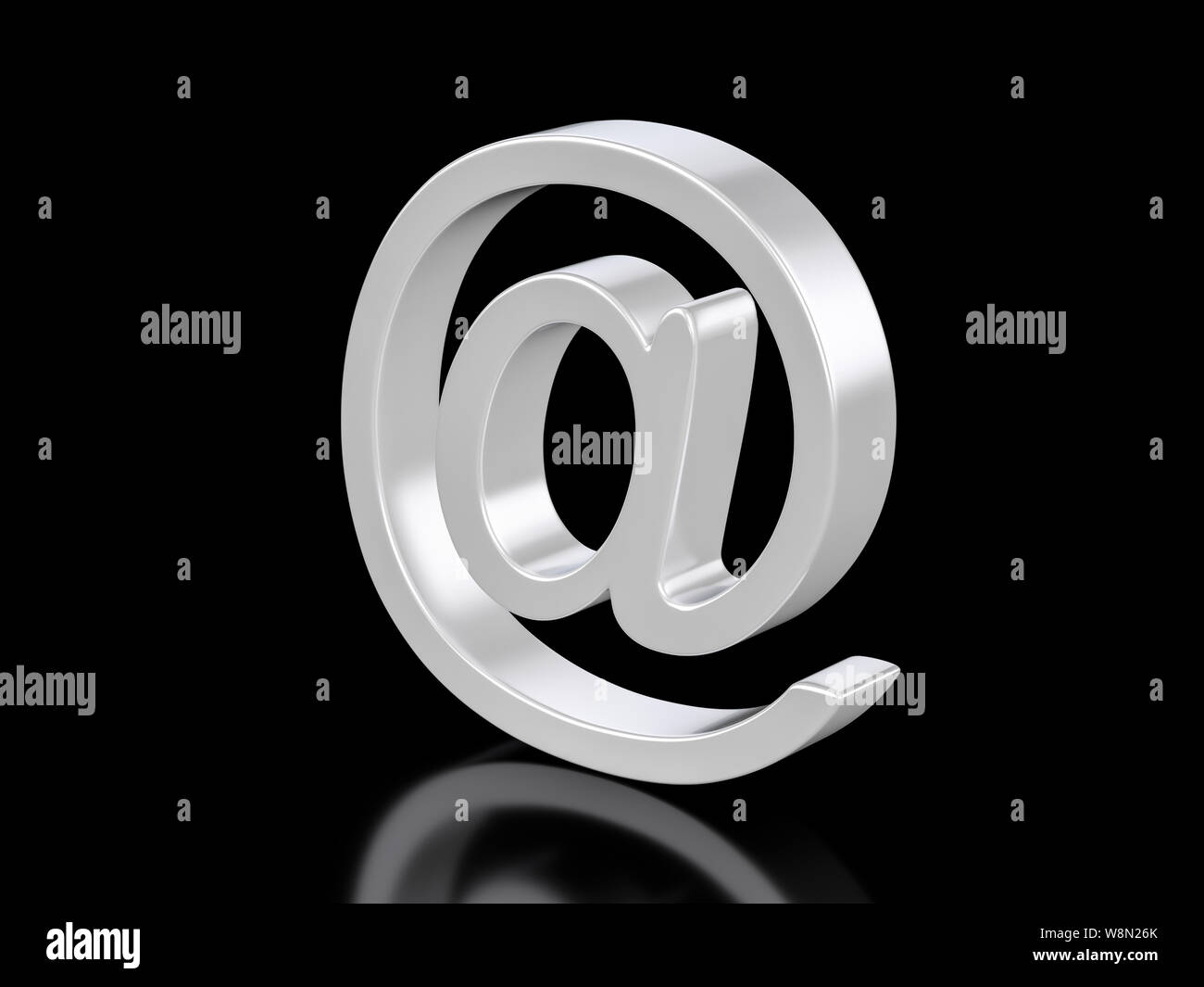 Metallic email symbol on a black background. 3d illustration Stock ...